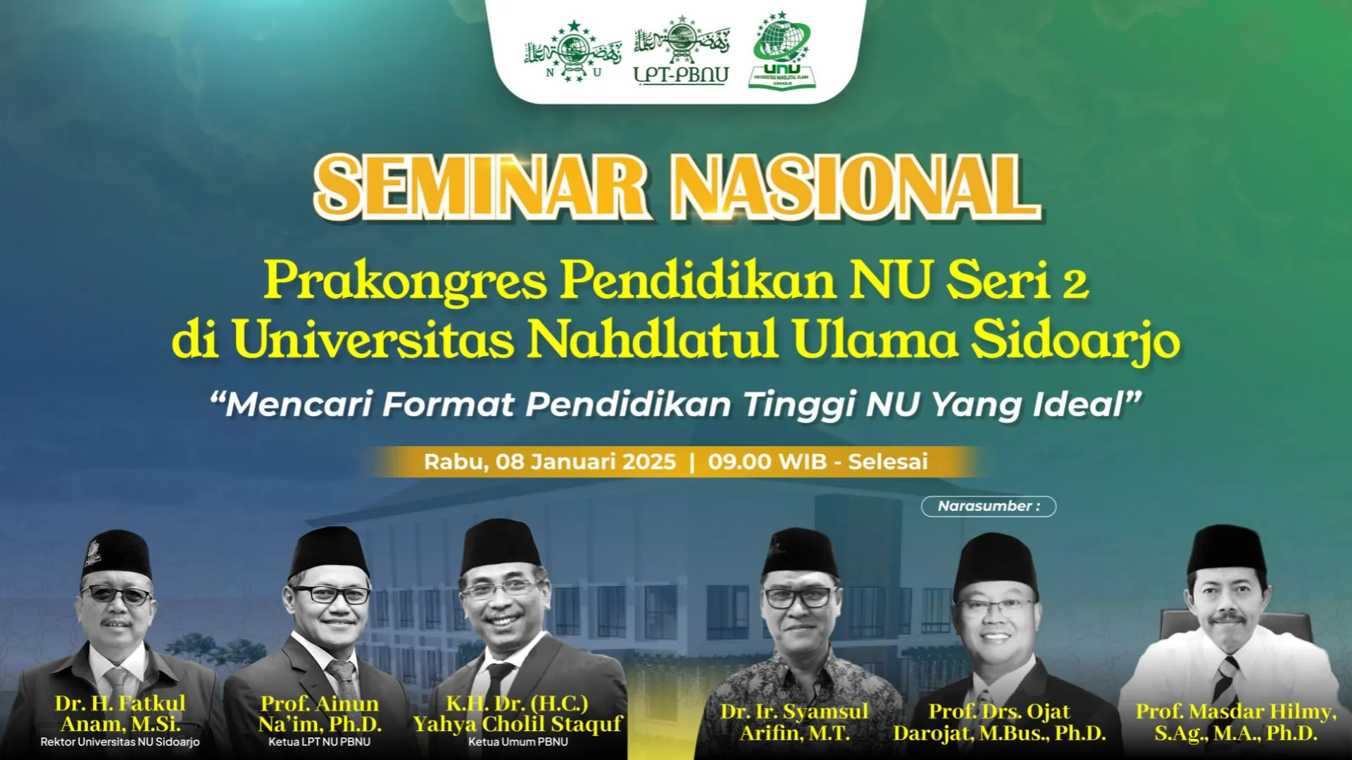 Seminar Nasional Pra-Kongres Pendidikan NU Seri 2 di Unusida ...