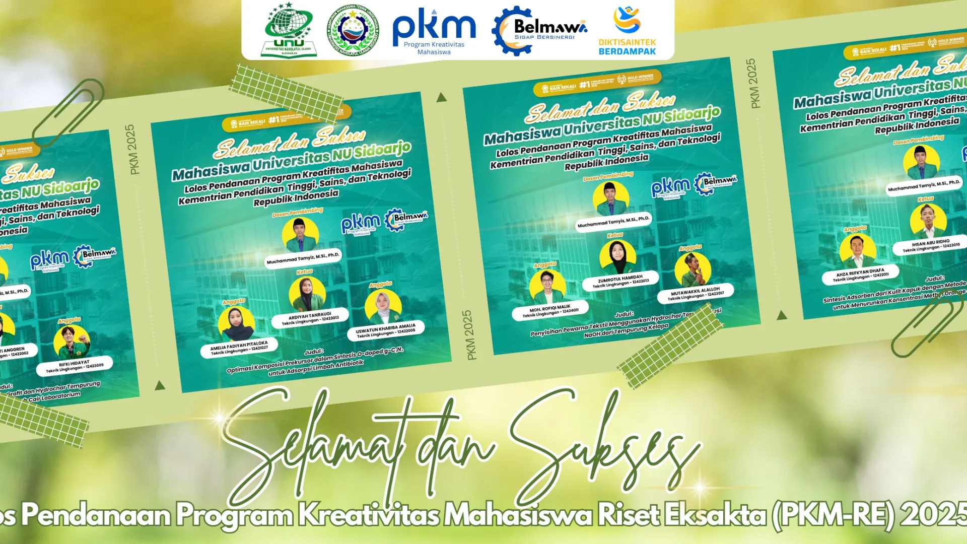 Kompak, 4 Tim Teknik Lingkungan UNUSIDA Berhasil Lolos Pendanaan PKM ...
